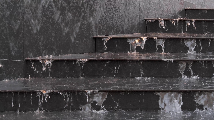 water flows down stairs flooding city Stock Footage Video (100% Royalty ...