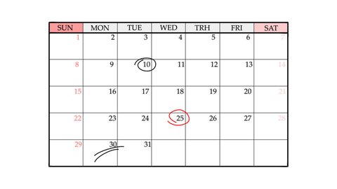 Calendar Planner Notes On Calendar Working Stock Footage Video (100% ...