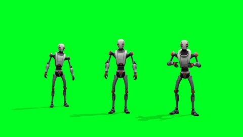 Robots Looking Green Screen Video Effect Stock Footage Video (100% ...