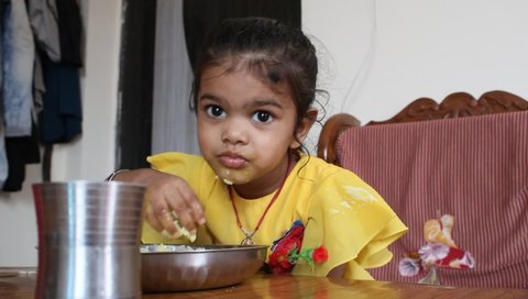 Indian Girl Eating Rice Daal Plate Stock Footage Video (100% Royalty ...