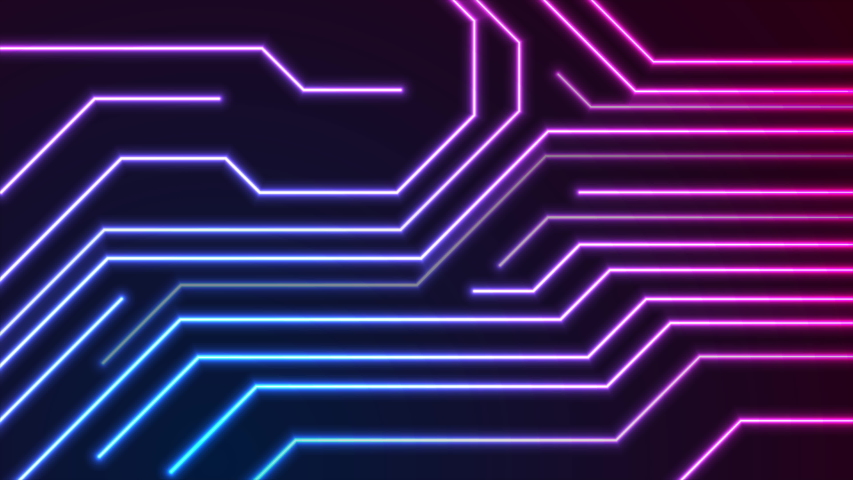 Glowing Blue Purple Neon Circuit Stock Footage Video (100% Royalty-free ...