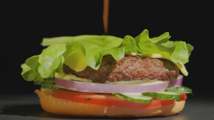 Layers of burger Stock Video Footage - 4K and HD Video Clips | Shutterstock
