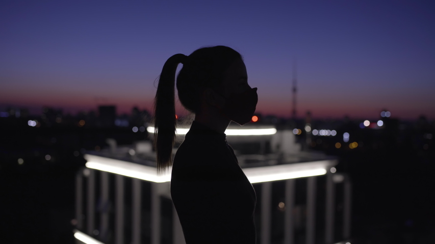 silhouette dangerous woman face mask creeping Stock Footage Video (100% ...