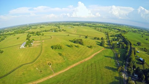 Scenic Aerial View Horse Farms Central Stock Footage Video (100% ...