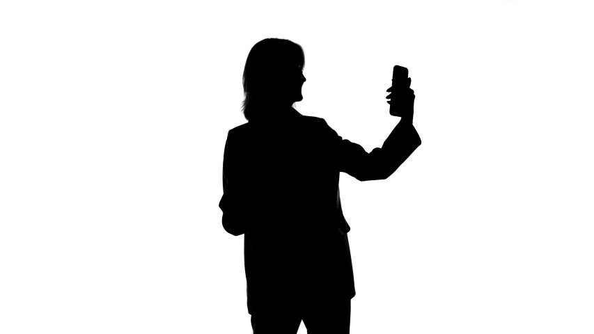 Talking Womans Silhouette On Video Stock Footage Video (100% Royalty ...