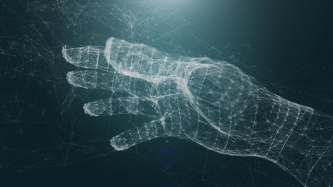 Digital Human Hand Concept Ai Neural Stock Footage Video (100% Royalty ...