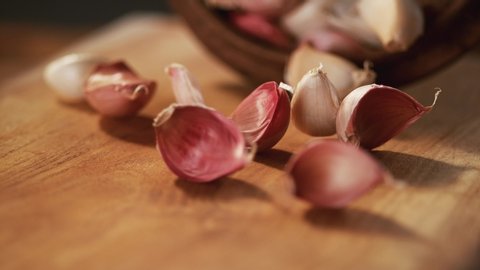 garlic passes front camera slow motion Stock Footage Video (100% ...