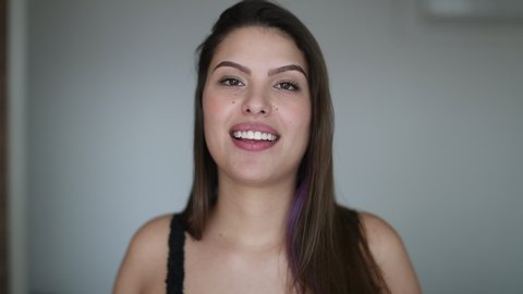 Woman Thinking Talking Camera Real Life Stock Footage Video (100% ...