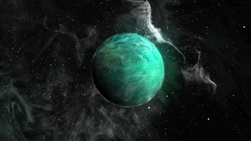 Fantastic Turquoise Planet Shrouded Haze Cosmic Stock Footage Video ...
