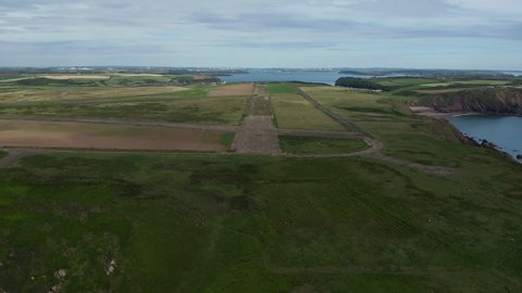 Aerial View Runways Abandoned Ww2 Airfield Stock Footage Video (100% ...