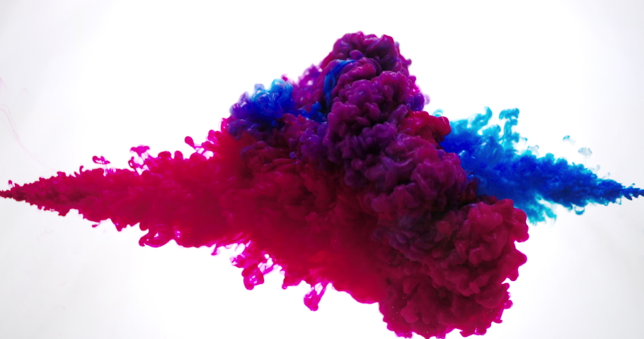 diffusion two different colors water bursts Stock Footage Video (100% ...