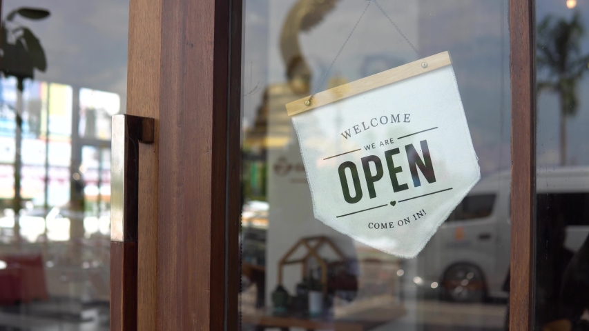 vintage style coffee shop opening sign Stock Footage Video (100% ...