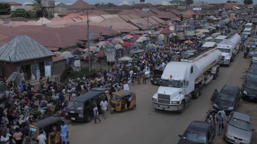 top area view busy africa market Stock Footage Video (100% Royalty-free ...