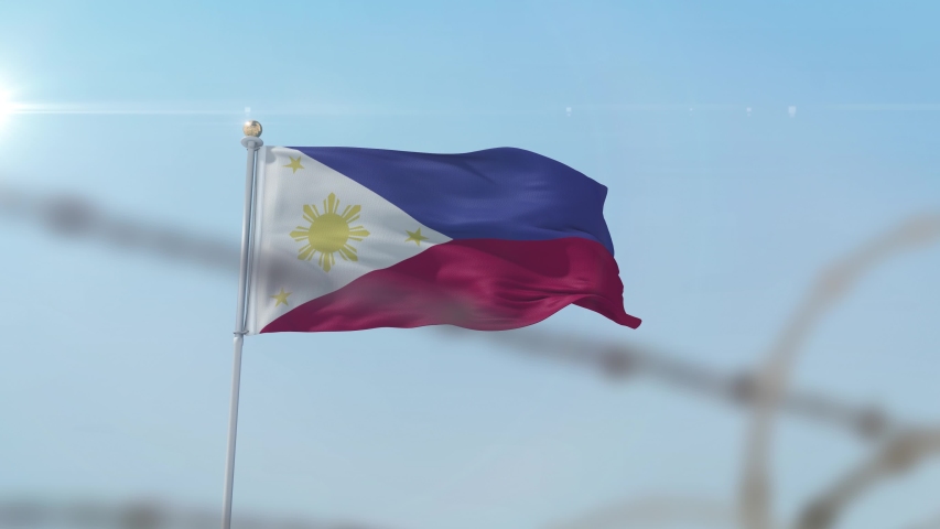 Flying Flag of Philippines Behind Stock Footage Video (100% Royalty ...