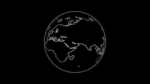 White Line Earth Globe Icon Isolated Stock Footage Video (100% Royalty ...