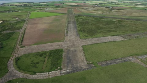 Aerial View Runways Abandoned Ww2 Airfield Stock Footage Video (100% ...