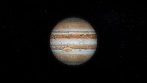 Jupiter Planer Spinning Zoom Out Space Stock Footage Video (100% ...