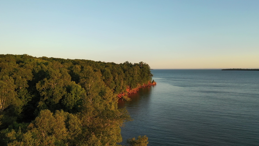 Sunrise landscape at Apostle Islands National Lakeshore, Wisconsin ...