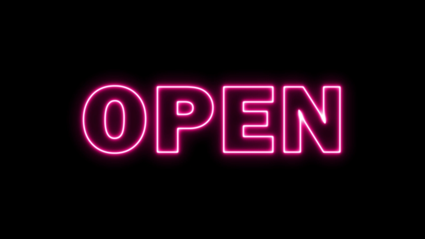 Looping Animation Neon Sign Saying Open Stock Footage Video (100% ...