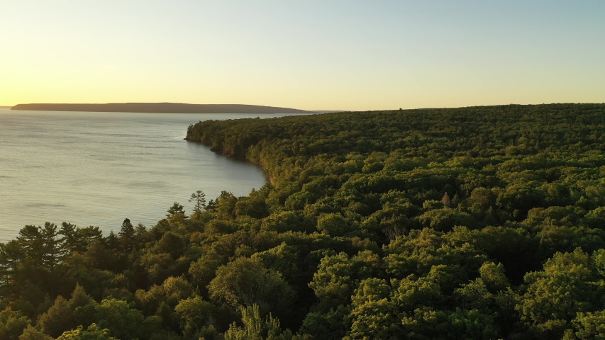 Sunrise landscape at Apostle Islands National Lakeshore, Wisconsin ...