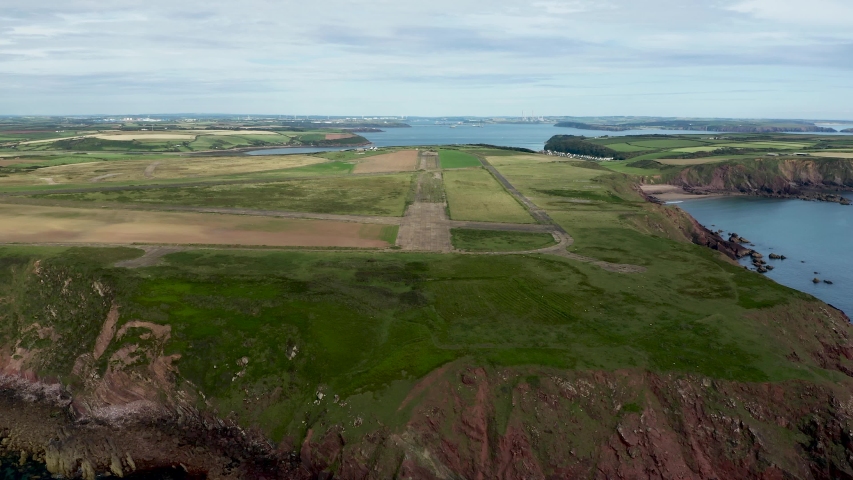 aerial view runways abandoned ww2 airfield Stock Footage Video (100% ...