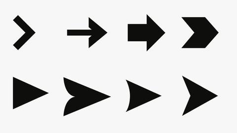 Arrow Icon Animation Set Animation Pointers Stock Footage Video (100% ...