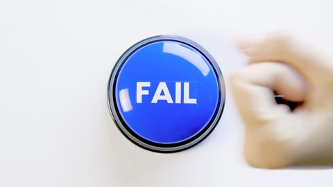 Pushing Hitting Big Blue Glossy Fail Stock Footage Video (100% Royalty ...