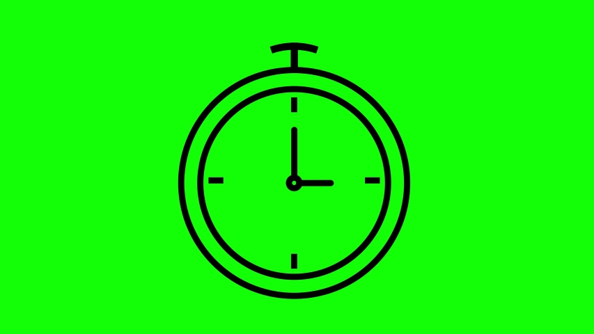 Animated Outlined Stopwatch Icon. Animation, Stock Footage Video (100% ...
