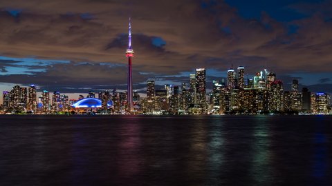 Toronto Canada Day Night Timelapse View Stock Footage Video (100% ...