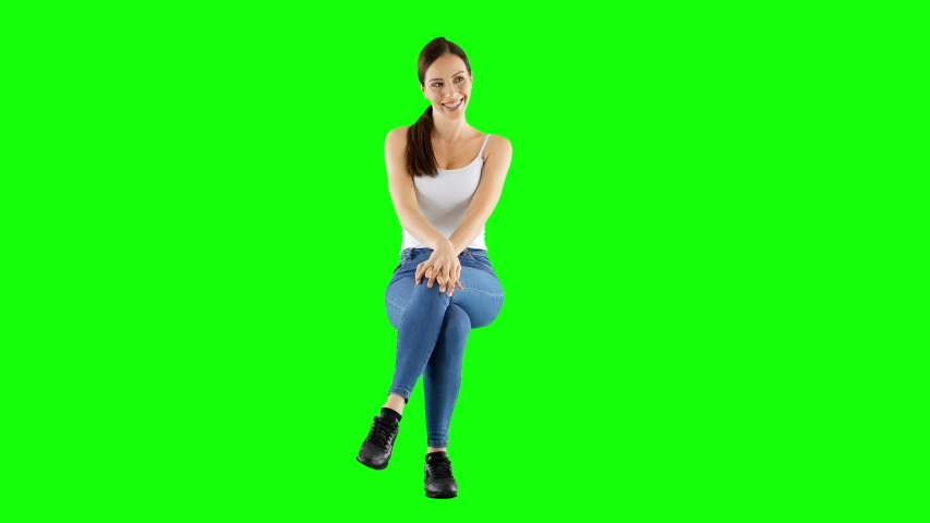 happy young girl sitting waving her Stock Footage Video (100% Royalty ...