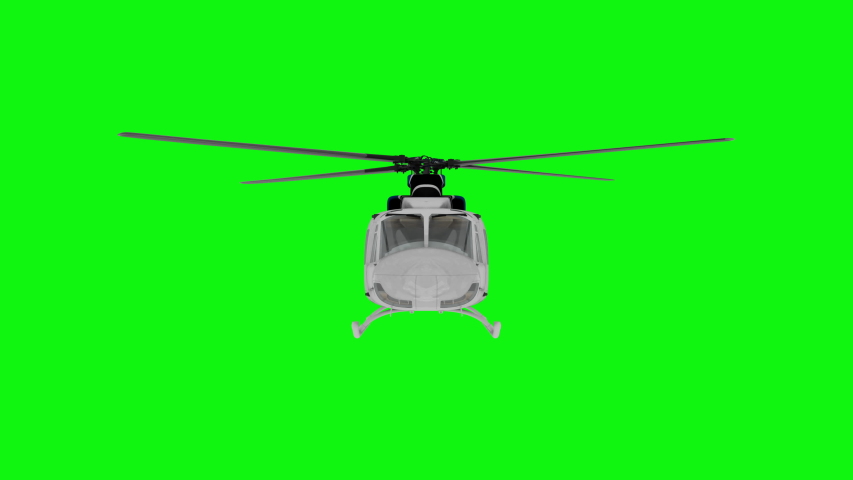 Realistic Helicopter Flying Animation. Front Stock Footage Video (100% ...