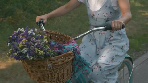 Handlebar Vintage Retro Bike Straw Basket Stock Footage Video (100% ...