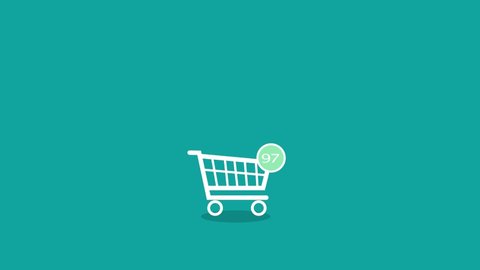 shopping cart flat animated icon 4k Stock Footage Video (100% Royalty ...