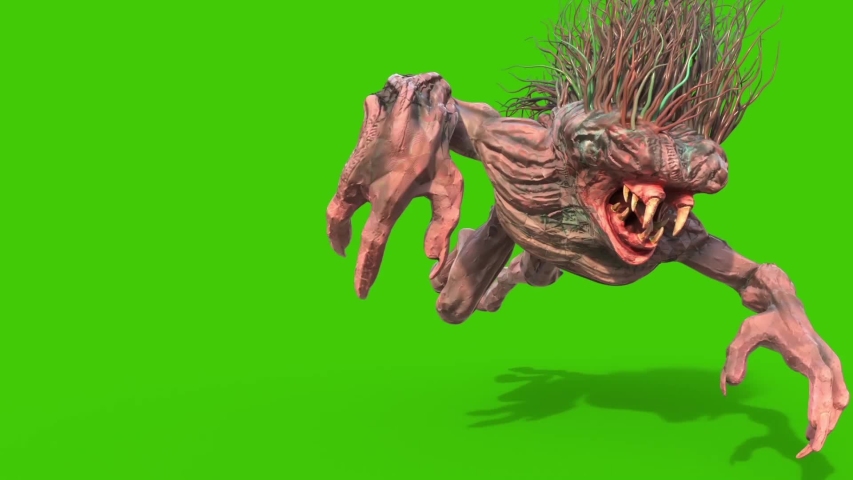 mane monster long fangs runs green Stock Footage Video (100% Royalty ...