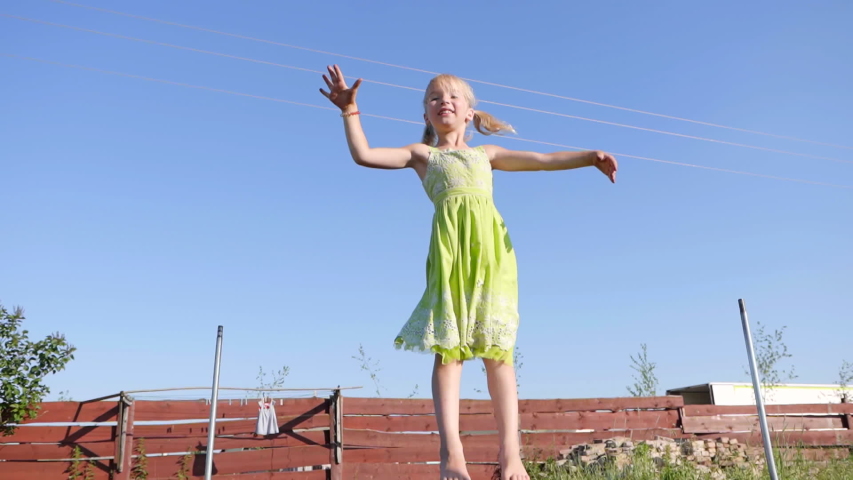 Little Girl Jumping On a Stock Footage Video (100% Royalty-free ...