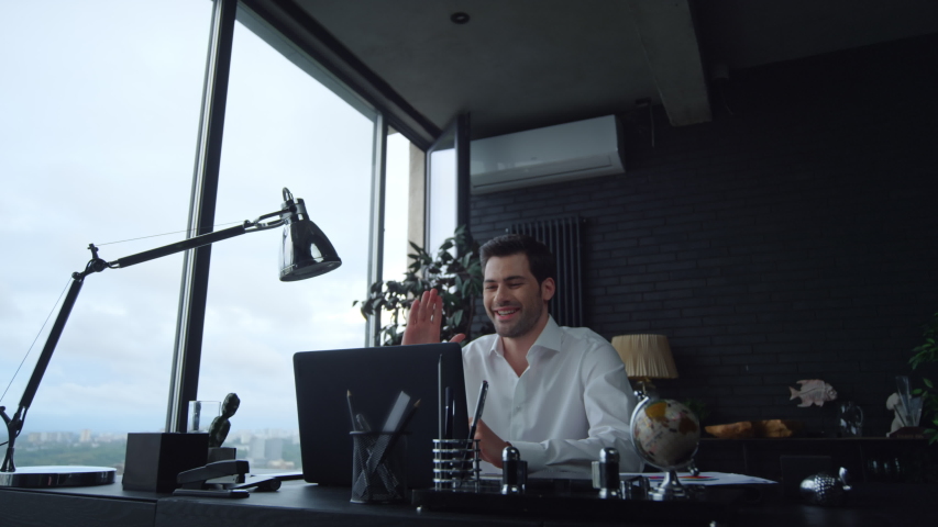 Positive Businessman Talking with Business Stock Footage Video (100% ...