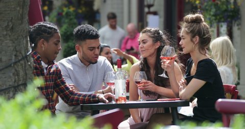 four people two couples happy talking Stock Footage Video (100% Royalty ...