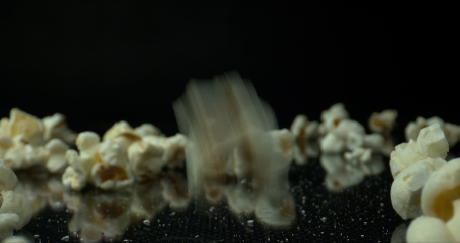 Popcorn Falling Close Up. White Stock Footage Video (100% Royalty-free ...