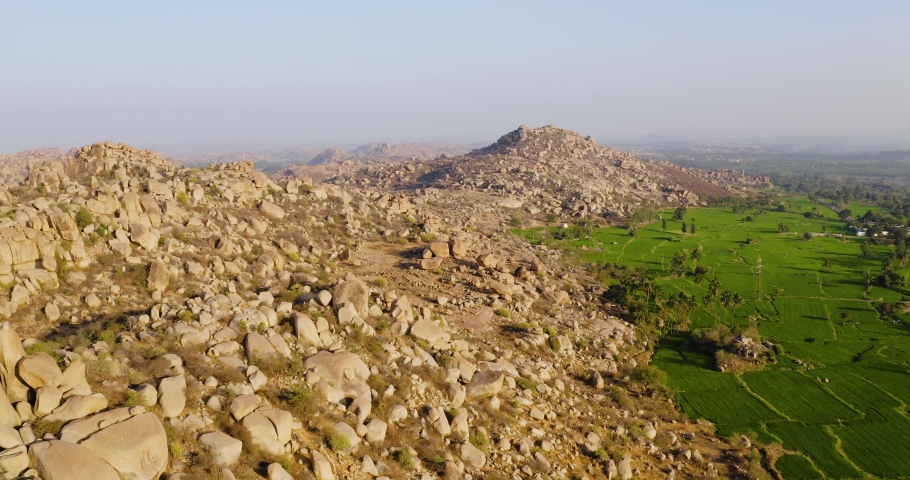 Aerial View of Rocky Hillside Stock Footage Video (100% Royalty-free ...
