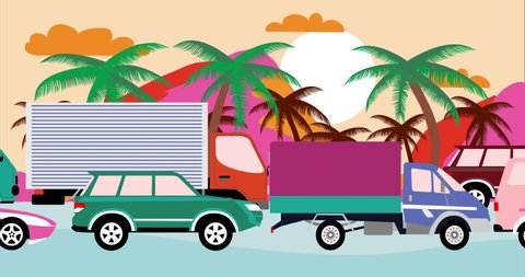 Traffic jam cartoon Stock Video Footage - 4K and HD Video Clips ...