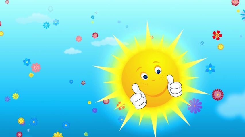 Cartoon Animation. Summer, Sun and Stock Footage Video (100% Royalty ...