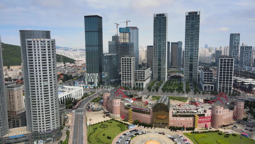 China Dalian Xinghai Square Aerial Stock Footage Video (100% Royalty ...