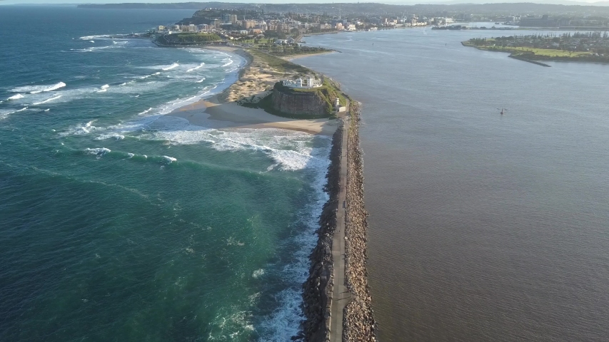 Aerial View of Newcastle Coastline, Stock Footage Video (100% Royalty ...