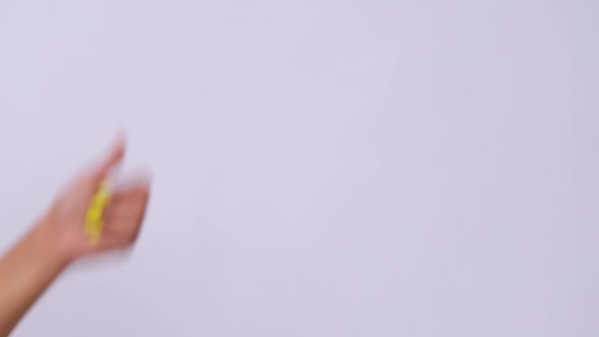 Close up of Man’s hand snapping his finger doing the hand gesture ...