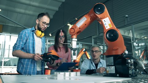 Science School Students Holding Experiment Robots Stock Footage Video ...