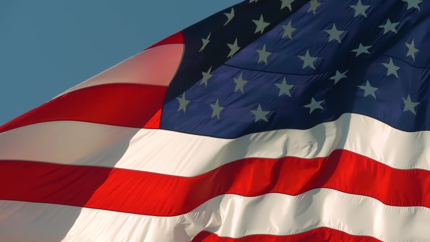 slow motion american flag waving proudly Stock Footage Video (100% ...