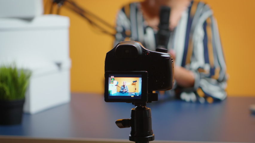 Close up of Video Blogger Stock Footage Video (100% Royalty-free ...