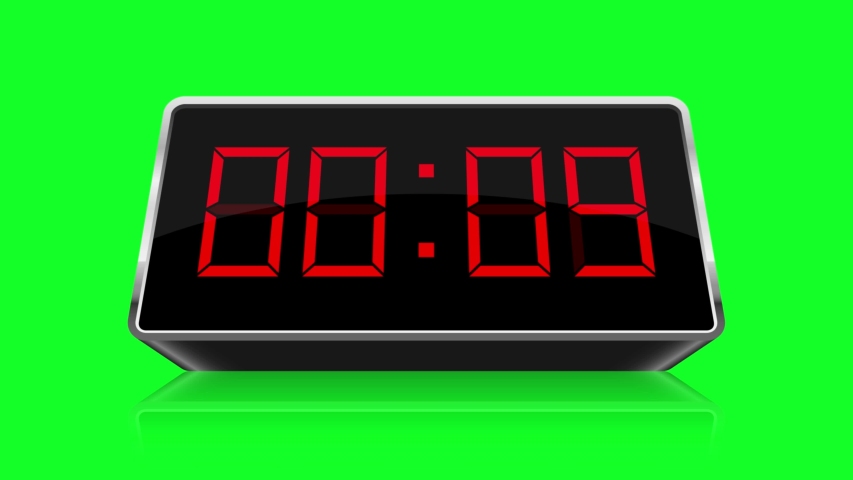 countdown clock isolated on green background Stock Footage Video (100% ...