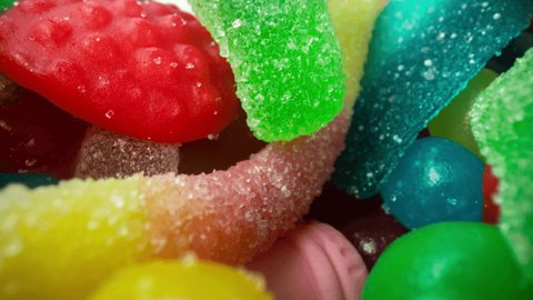 Macro Extreme Closeup Moving Through Candy Stock Footage Video (100% ...