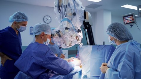 Team Professional Multirace Doctors Operating Surgery Stock Footage ...